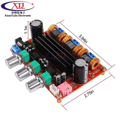 XH-M139 2.1声道数字功放板 12V-24V宽电压 TPA3116D2 2*50W+100W