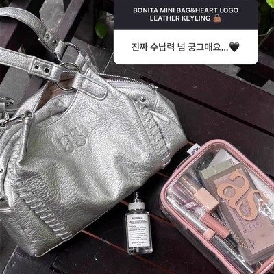 韩国直邮【现货】ason 24FW皮面mini机车单肩腋下包大容量手提包