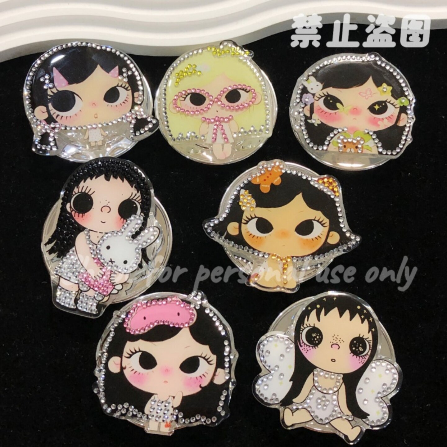 新款高级感彩钻小玉立体磁吸支架适用手机MagSafe强力吸附桌面女