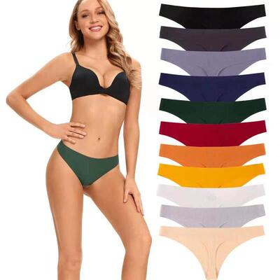 Womens Thong Comfortable Silk Underwear Sexy Bikini Panties
