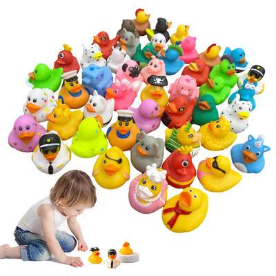 25PCS Multi-color Rubber Ducky For Baby Showers Bath Toy