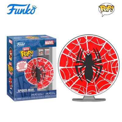 Funko Bitty蜘蛛侠Spider-Man 周边迷你蛛网展示架手办摆件