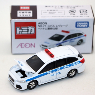 TOMY多美卡AEON永旺限定 斯巴鲁Levorg警车模型 合金玩具车摆件
