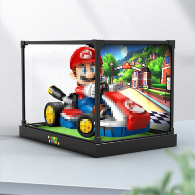 亚克力高清收纳盒 适用72037马力欧卡丁车拼装积木模型透明展示盒