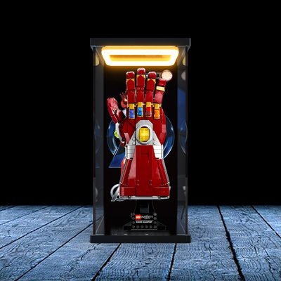 亚克力回灯款收纳盒适用 漫威钢铁侠 76223 纳米无限手套拼装积木