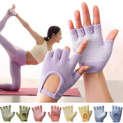 1Pair Half Finger Yoga Antislip Gloves Women Pilates Warm Cy
