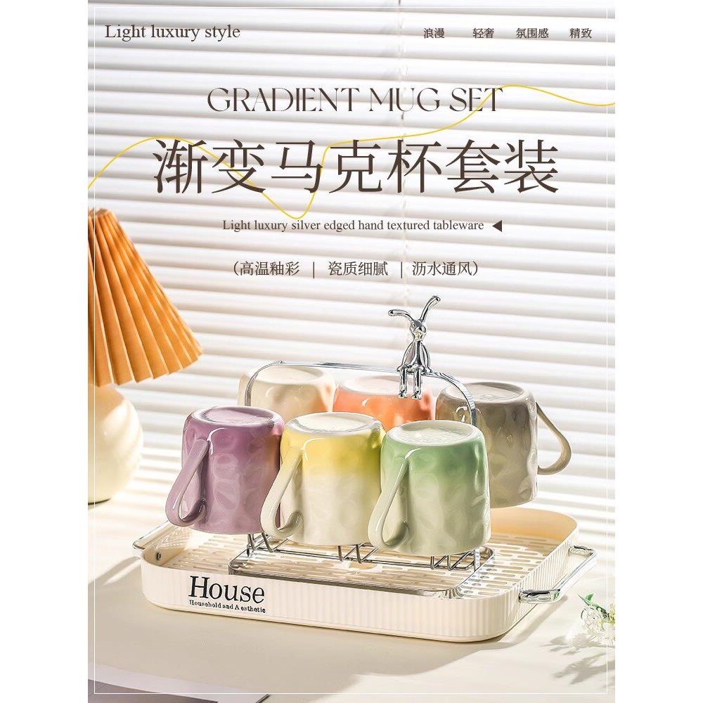 陶瓷水具套装家用2025新款杯子客厅马克杯水杯一家人个人专用茶杯