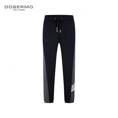 丹西摩（DOSERMO）轻奢运动裤阔腿休闲裤印花刺绣男士长裤秋冬