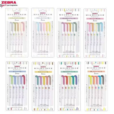 New Zebra Mildliner Highlighter Pastel Full Set 5 Colors Set