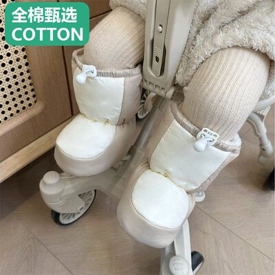 全纯棉冬季高帮加绒学步鞋0-2岁男女宝宝卡通防掉加绒学步鞋