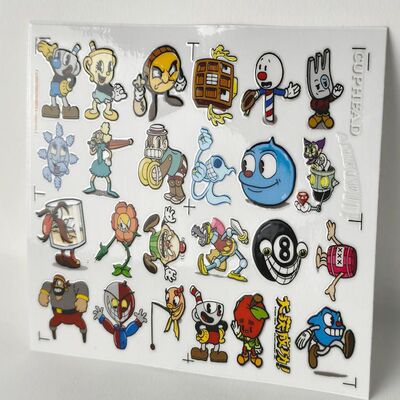茶杯头Cuphead镂空防水立体手账装饰贴纸手机水杯UV转印贴水晶标
