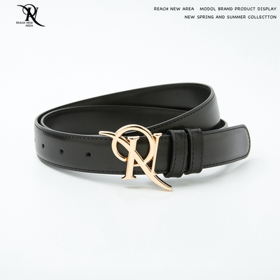 REACH原创设计金属扣皮带女2025新款简约时尚百搭真皮高级感腰带