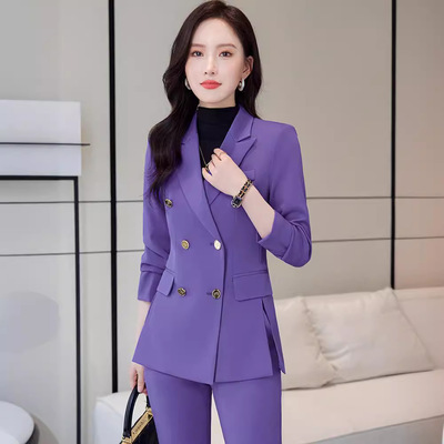 YR6270业装西装外套女秋冬时尚韩版工作服职气质休闲长袖西服套装