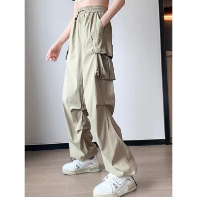 Harajuku Oversized Cargo Parachute Pants Men Sreetwear Vinta