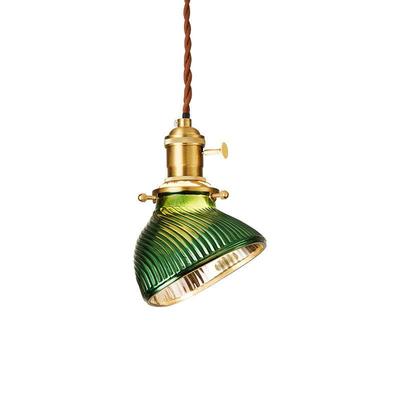 MOFAS老上海法式中古覆古卧室床头饭厅吧台创意黄铜玻璃绿色吊灯
