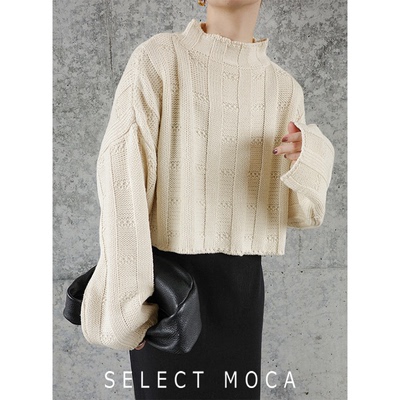 SELECTMOCA针织小高领套头毛衣
