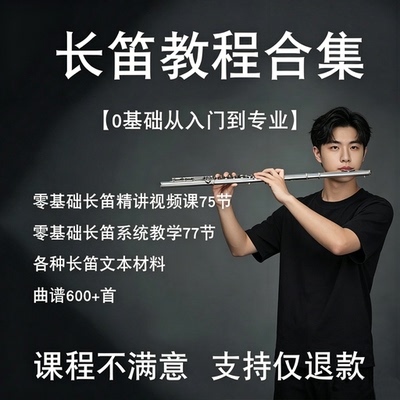 零基础长笛入门视频教程技巧实用初学者训练音乐管乐队曲谱演奏长