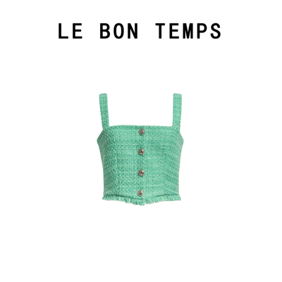 【LE BON TEMPS &初春款】法式粗花呢流苏短款吊带c800726