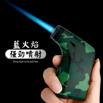 SF809金属单直冲喷枪打火机户外防风一键锁火定火金属机身耐用