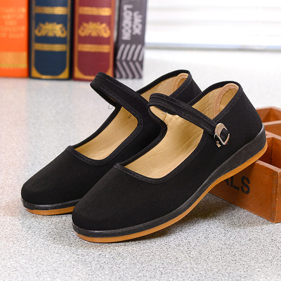 扣酒店礼仪护士工作女鞋妈妈鞋女布单鞋子传统布鞋纯色0.380.4