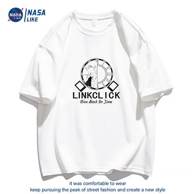 NASALIKE联名时光代理人夏季新款潮牌半袖男女宽松重磅纯棉体恤衫