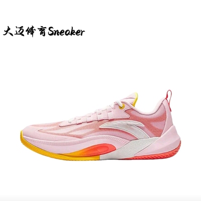 安踏 瞬息1TD 篮球鞋 氮科技实战低帮防侧翻减震耐磨透气 水粉色