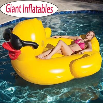 Thickened Swimming Pool Floating Bed Air Mattress Giant Duck