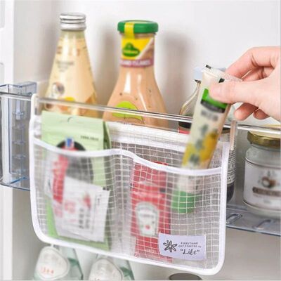 1PC Fridge Hanging Mesh Bag - Refrigerator Door Organizer fo