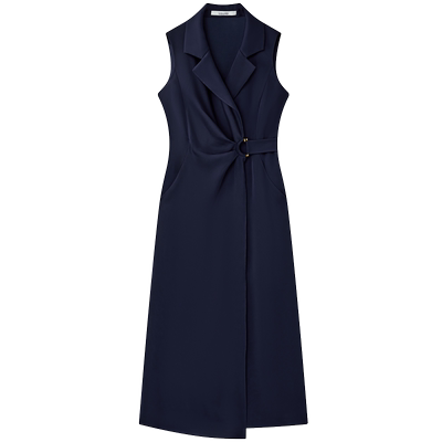 【超细旦丝】Laurel劳芮新款西装领极简无袖连衣裙女LWD341Y06900