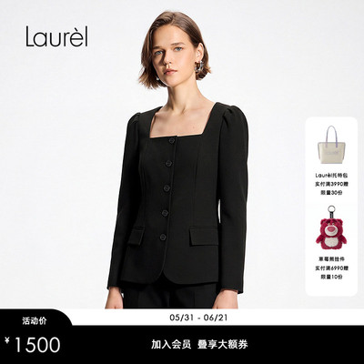 【醋纤】Laurel劳芮26夏新款醋纤混纺方领西装外套LWD346T04700