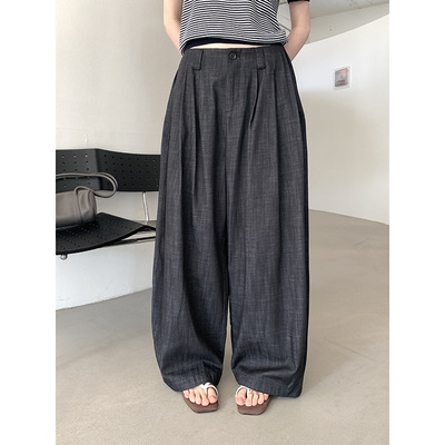 MMC DITION宽松牛仔裤女春季新款广州十三行休闲直筒阔腿西装裤子