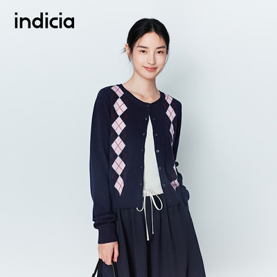 indicia标记商场同款26春季新款女装羊毛针织衫开衫L2A6KS009