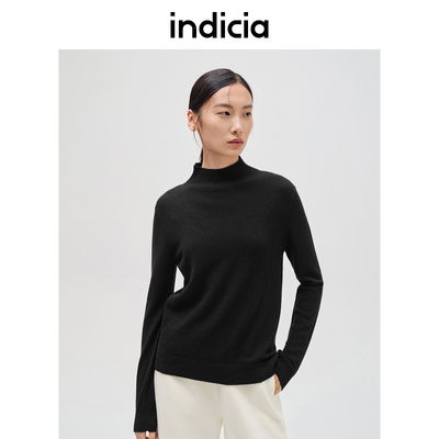 indicia标记商场同款半高领显瘦羊绒针织衫毛衣秋冬女F2D4MS786C