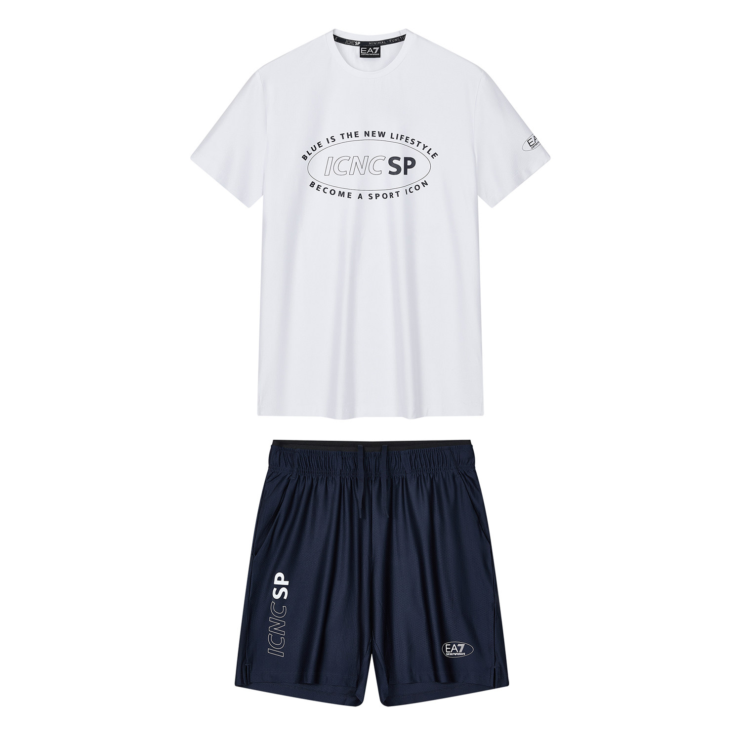 Armani/阿玛尼EA7 男士时尚休闲短袖运动套装 7M000606 AF19274