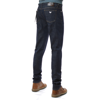 阿玛尼男士鹰标修身长裤牛仔裤