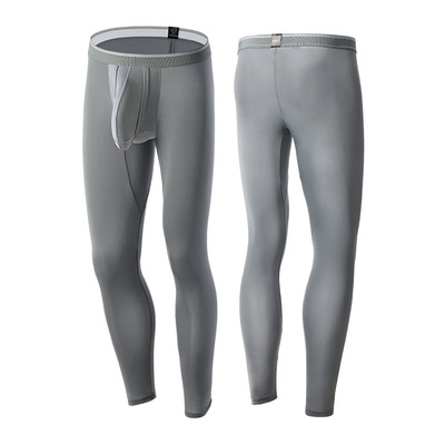 新款 运动紧身裤男士内裤冰丝大码中腰潮流枪蛋分离长衬裤瑜伽裤