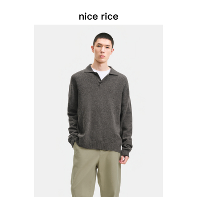 nicerice好饭直身polo领毛衣