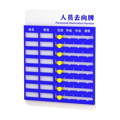 亚克力人员去向牌部门状态标识