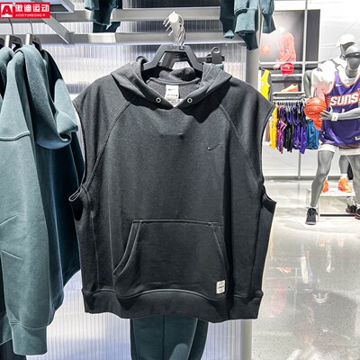 NIKE耐克男子2026新款训练运动无袖T恤针织速干连帽衫 IF2796-010