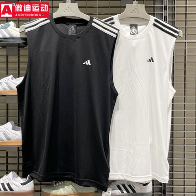 阿迪达斯男装2025秋梭织速干透气健身篮球运动背心 KE5906 KE5907