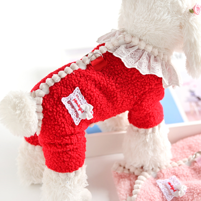 宠物狗狗衣服冬装小型犬泰迪比熊2026新年加厚加绒保暖四脚可牵引