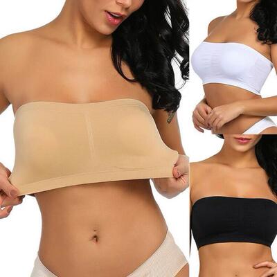 Women Seamless Bandeau Strapless Bras Stretch Tube Top女抹胸