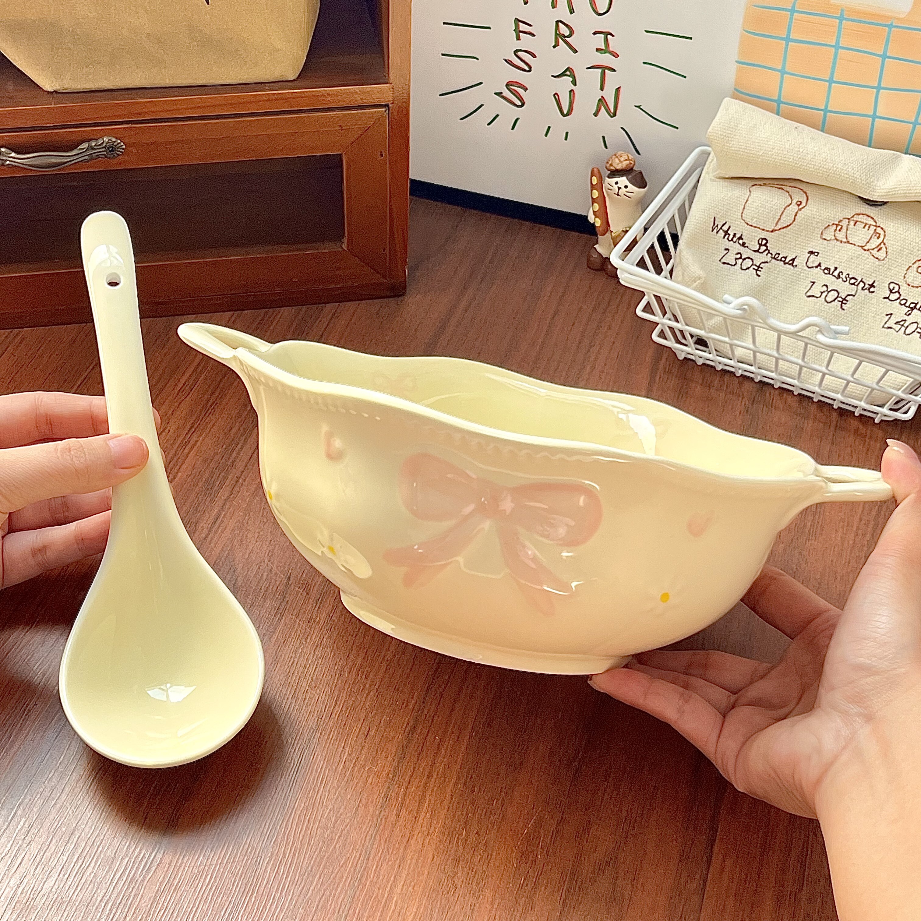 漂亮汤面碗高颜值餐具陶瓷碗盘骨瓷餐具套装汤盆个人专用精致饭碗