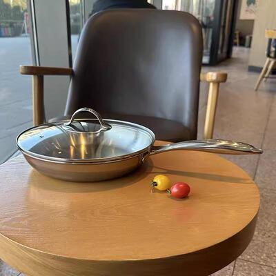 伦凯18/10不锈钢平底煎锅