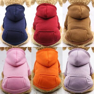 Dog Winter Hooded Sweatshirt for Small Medium Pet Coat Puppy