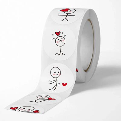 500PCs Cartoon Reward Sticker Roll Cute Love Labels Valentin