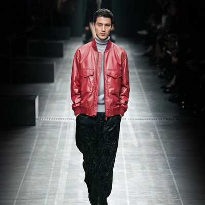 意式BC男装立领飞行员皮衣