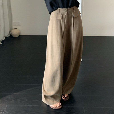 MAR    夏超薄TOP十三行韩版慵懒法式弯刀裤休闲裤配腰绳9188