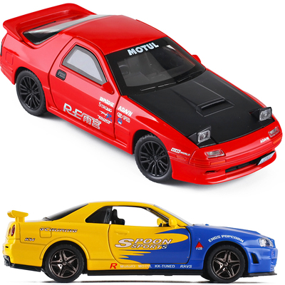 复古转向减震 RX7日产GT-R男孩子仿真合金小汽车模型玩具摆件礼物