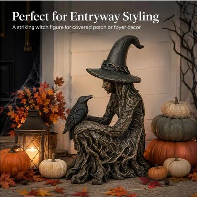 Halloween Witch Resin Statue Home Ornament 女巫树脂雕像摆件